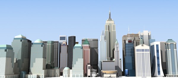 new york skyscrapers building 3d model