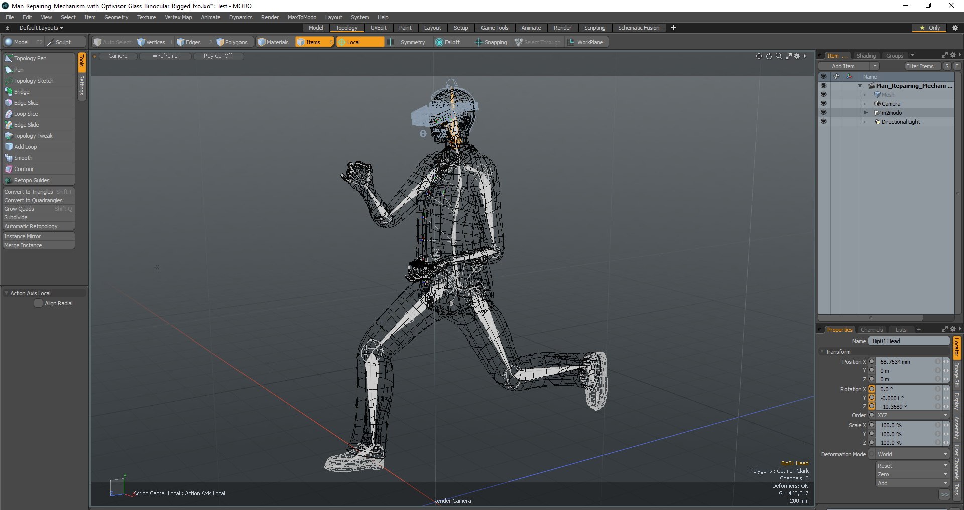 3D Man Repairing Mechanism with Optivisor Glass Binocular Rigged for ...