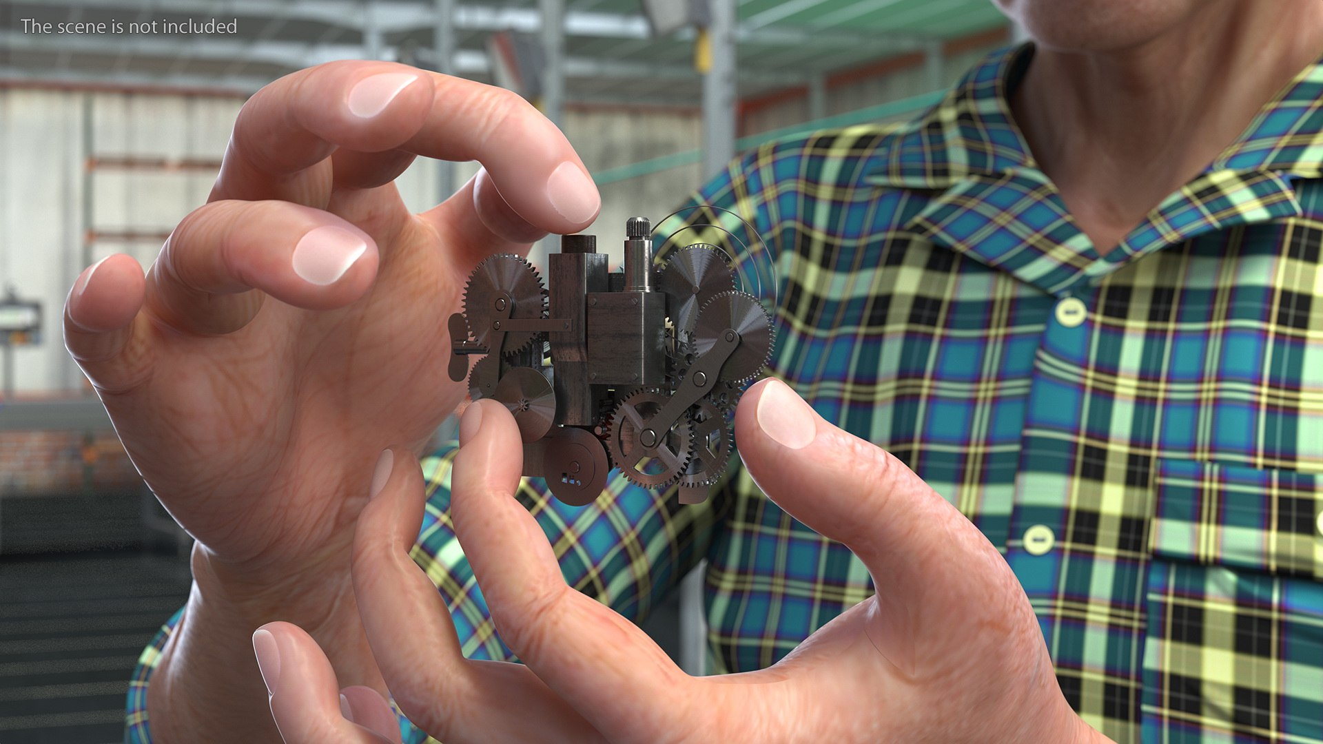 3D Man Repairing Mechanism With Optivisor Glass Binocular Rigged For ...