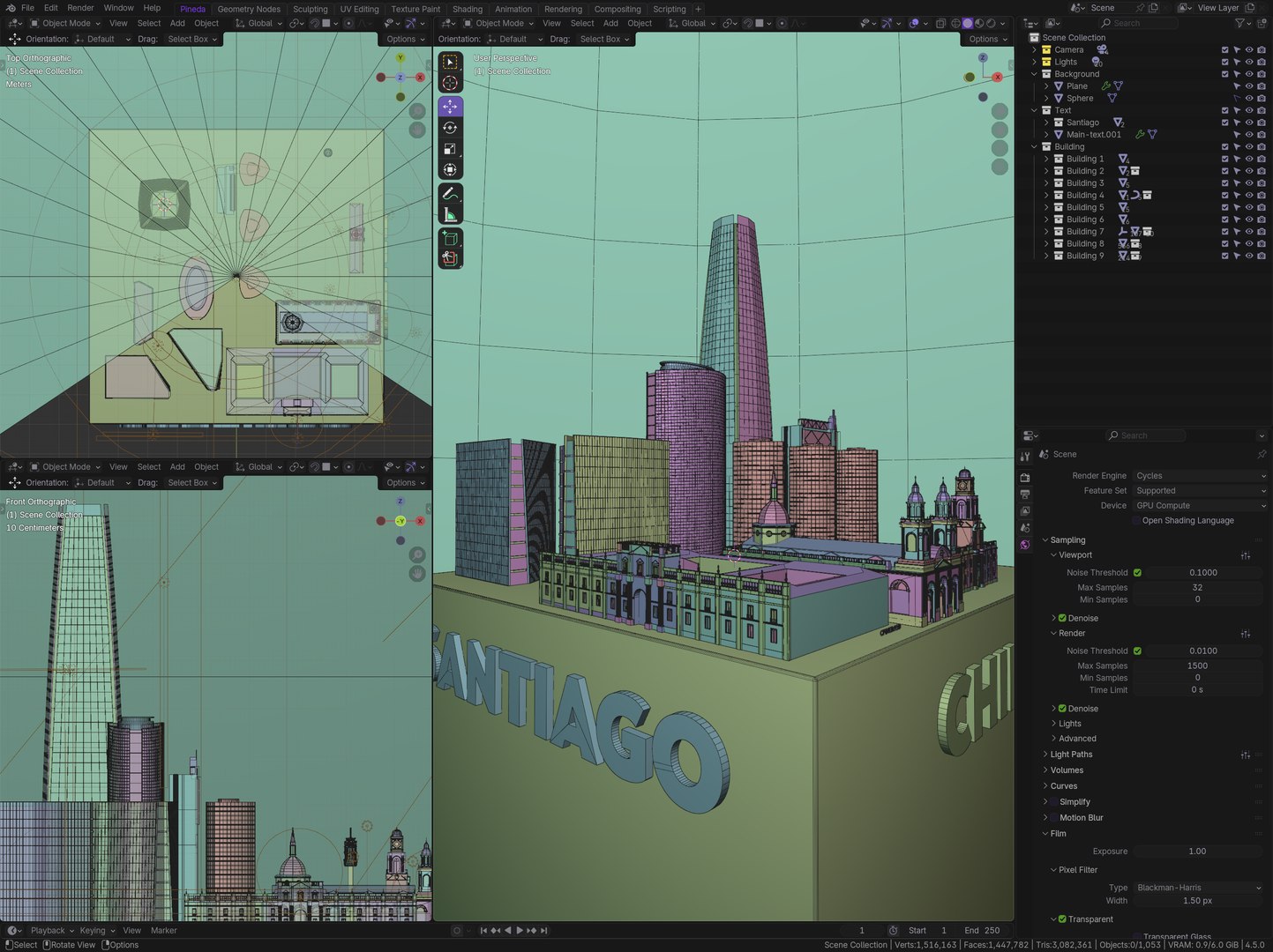 Santiago Chile 3D Diorama Model - TurboSquid 2449552