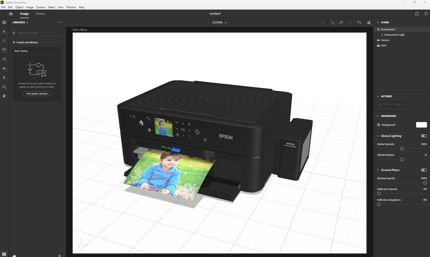 3D Model Epson L850 Photo All-in-One Ink Tank Printer - TurboSquid 2094678