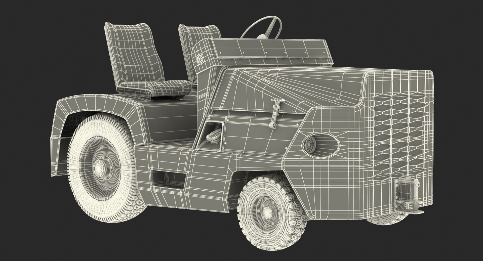 airport tug car clark 3d model