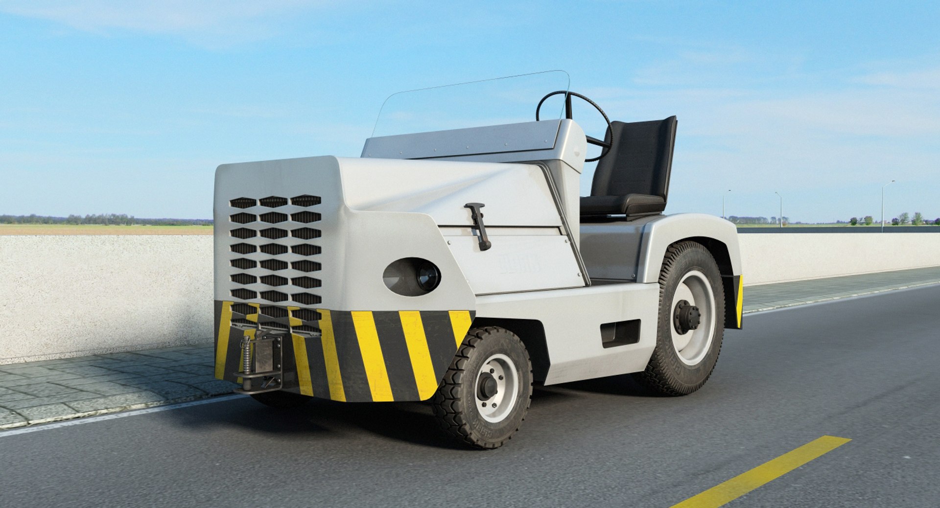 airport tug car clark 3d model