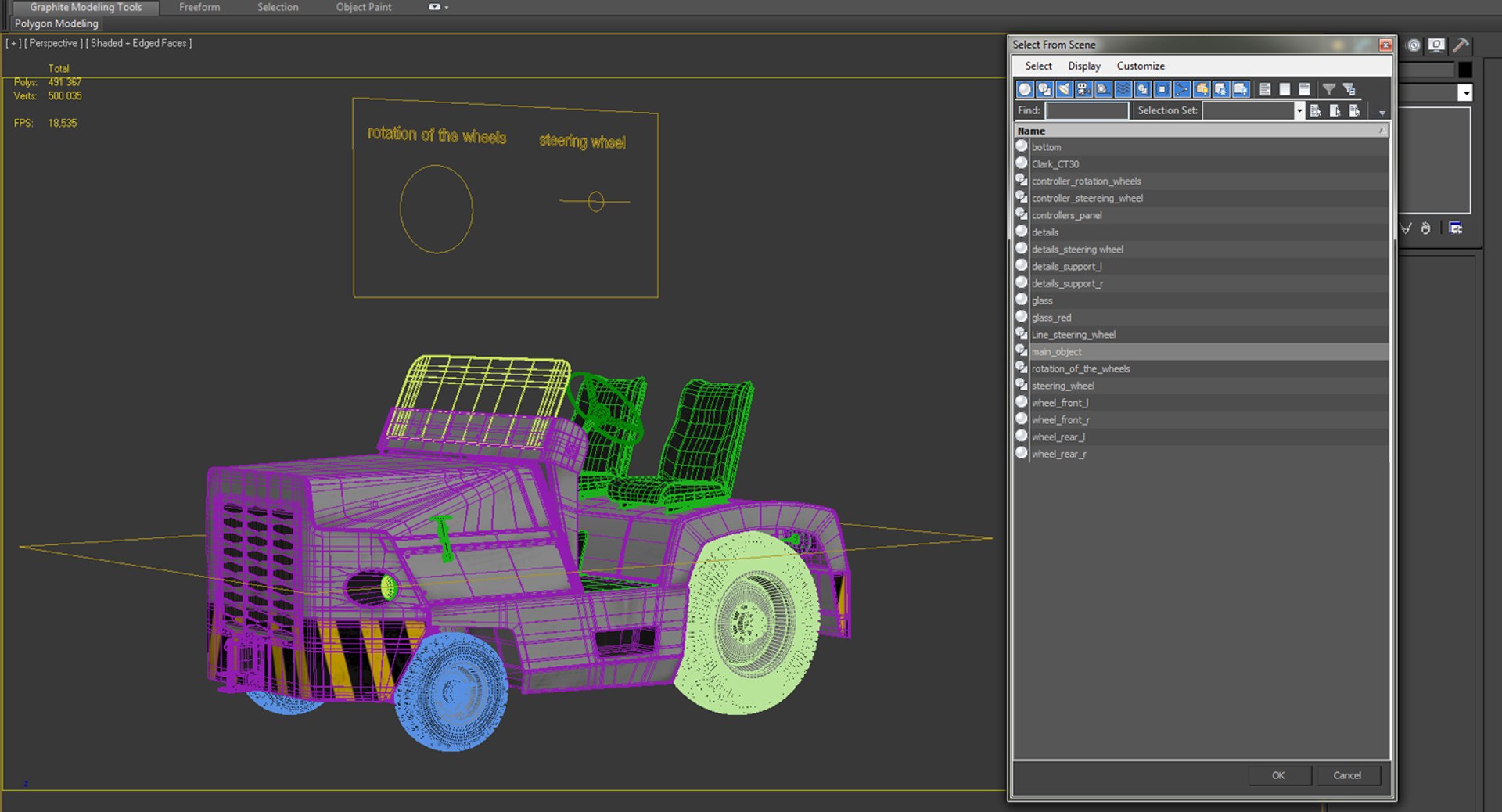 airport tug car clark 3d model