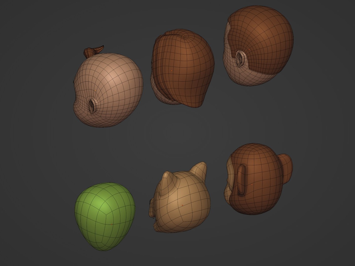 3D Heads Emoticon Pack Model - TurboSquid 1848198