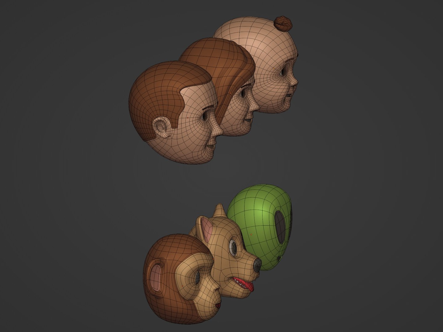 3D Heads Emoticon Pack Model - TurboSquid 1848198