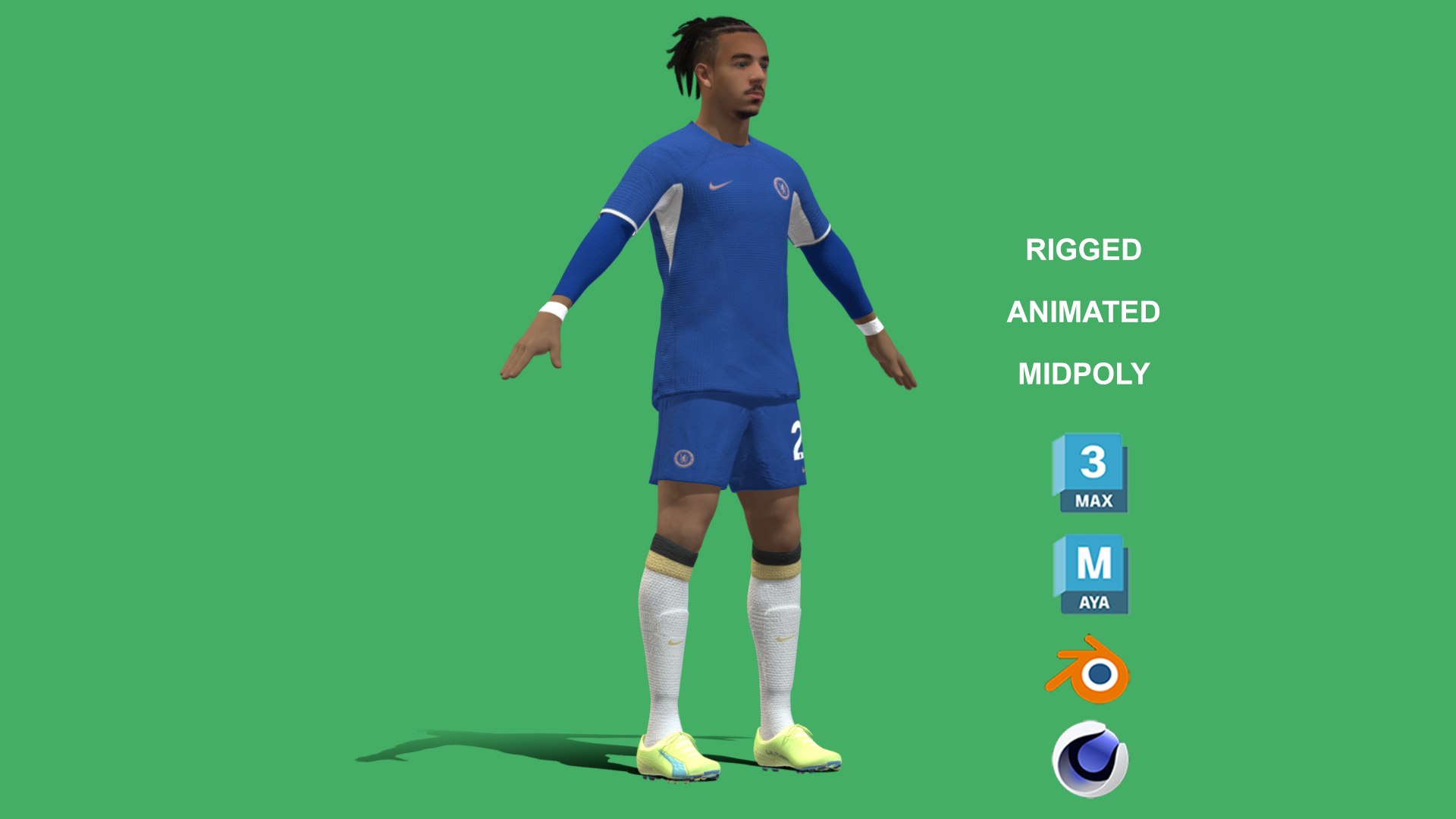 3D 3D Rigged Malo Gusto Chelsea 2024 Model - TurboSquid 2145242