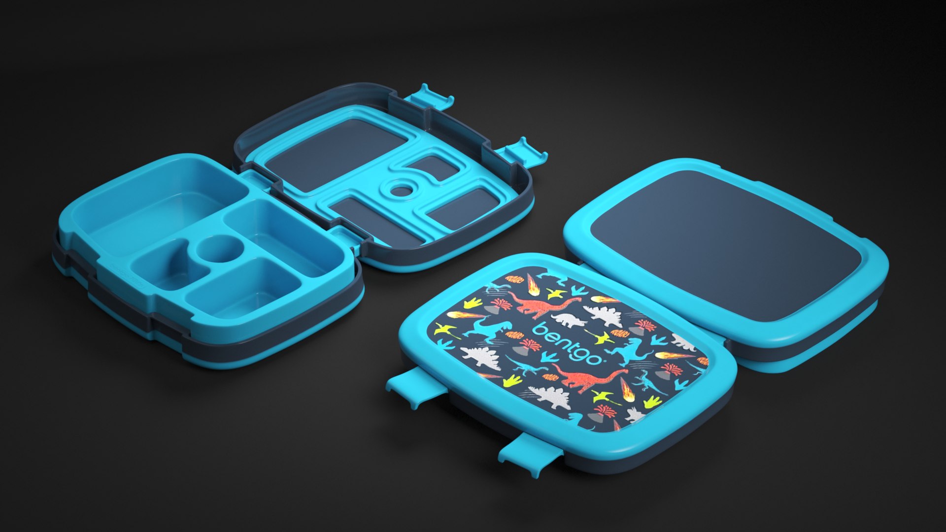 Bentgo Lunch Box For Kids Open Blue Model - TurboSquid 2151729