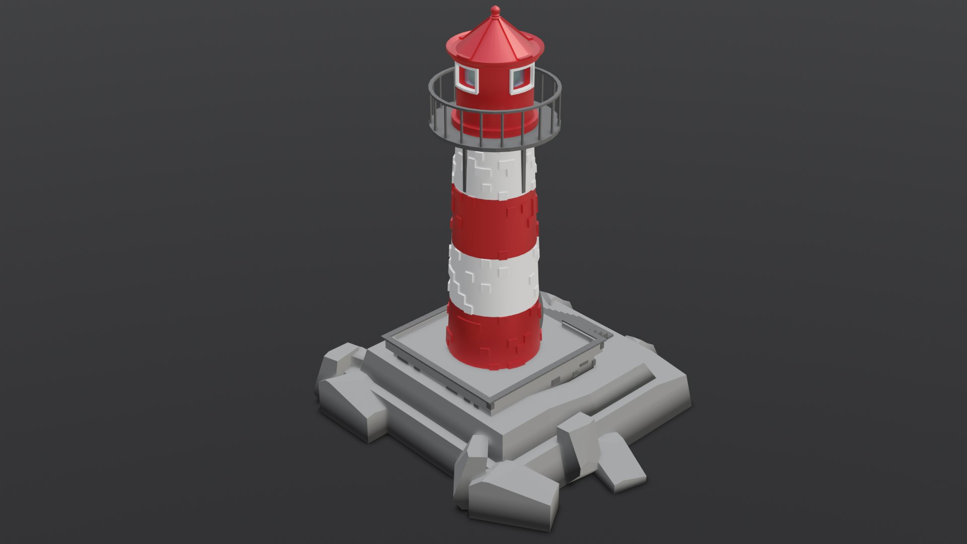 3D Low Poly Lighthouse - TurboSquid 2184410