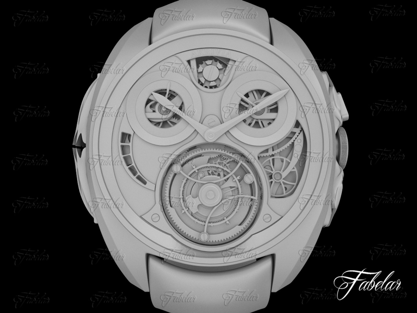 3d Tourbillon Watch Wristwatch Model