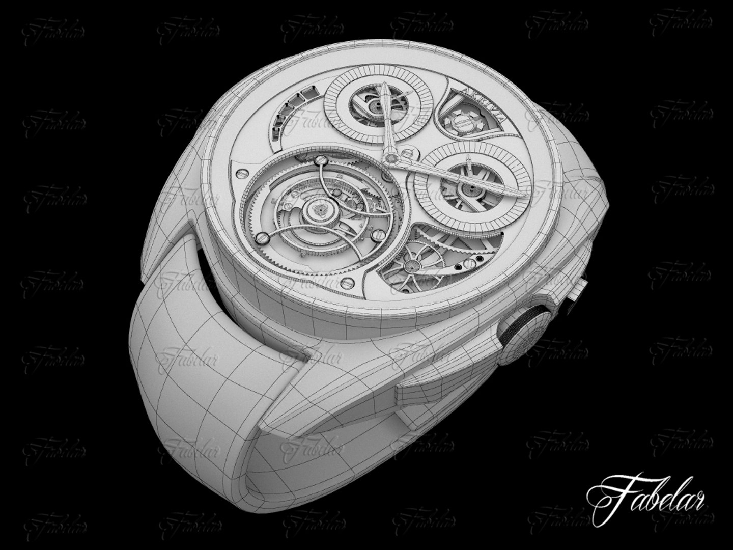 3d Tourbillon Watch Wristwatch Model