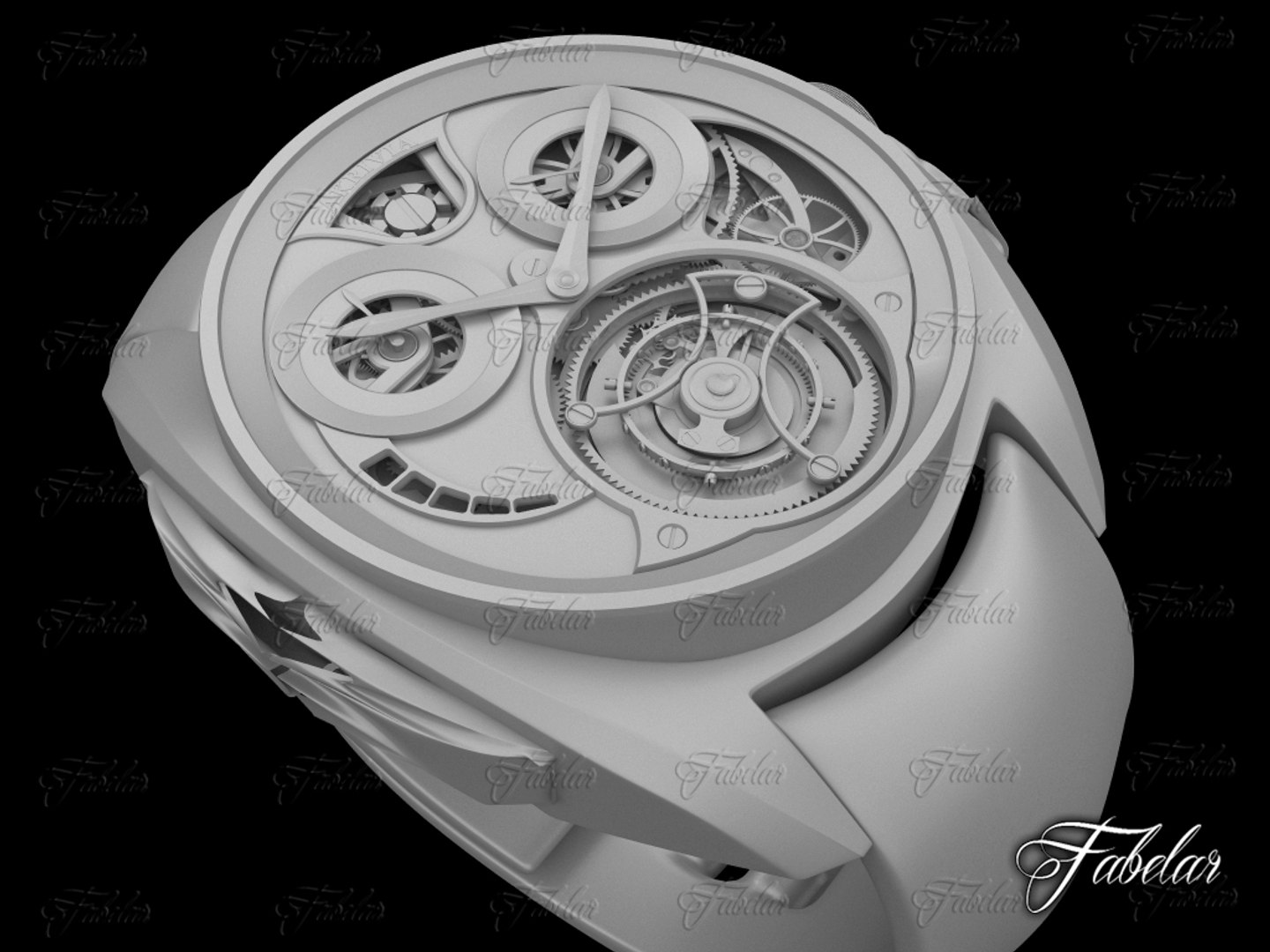 3d Tourbillon Watch Wristwatch Model