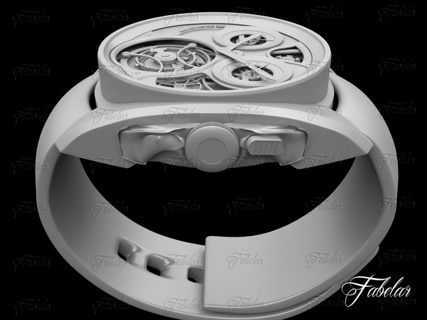 3d Tourbillon Watch Wristwatch Model