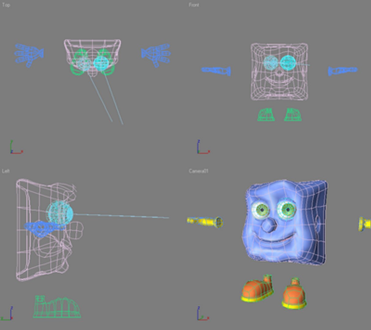 Funny Cartoon Character Tush 3d Model