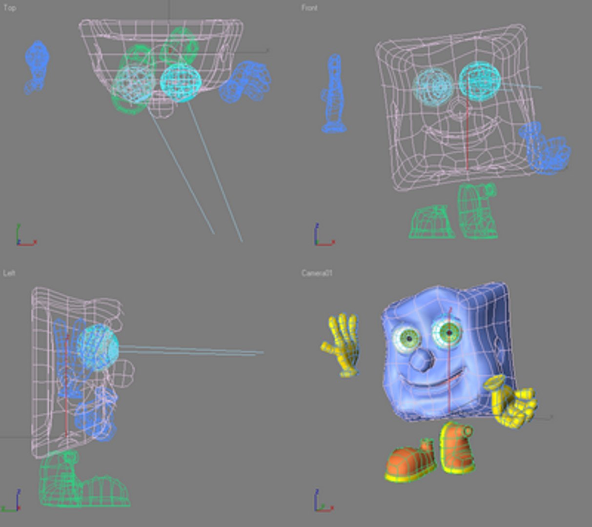 Funny Cartoon Character Tush 3d Model