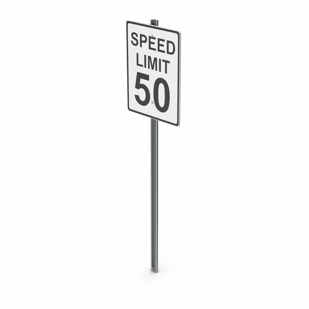 3D Speed Limit 50 Road Sign Model - TurboSquid 2045605