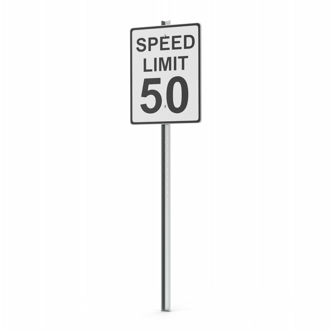 3D Speed Limit 50 Road Sign Model - TurboSquid 2045605