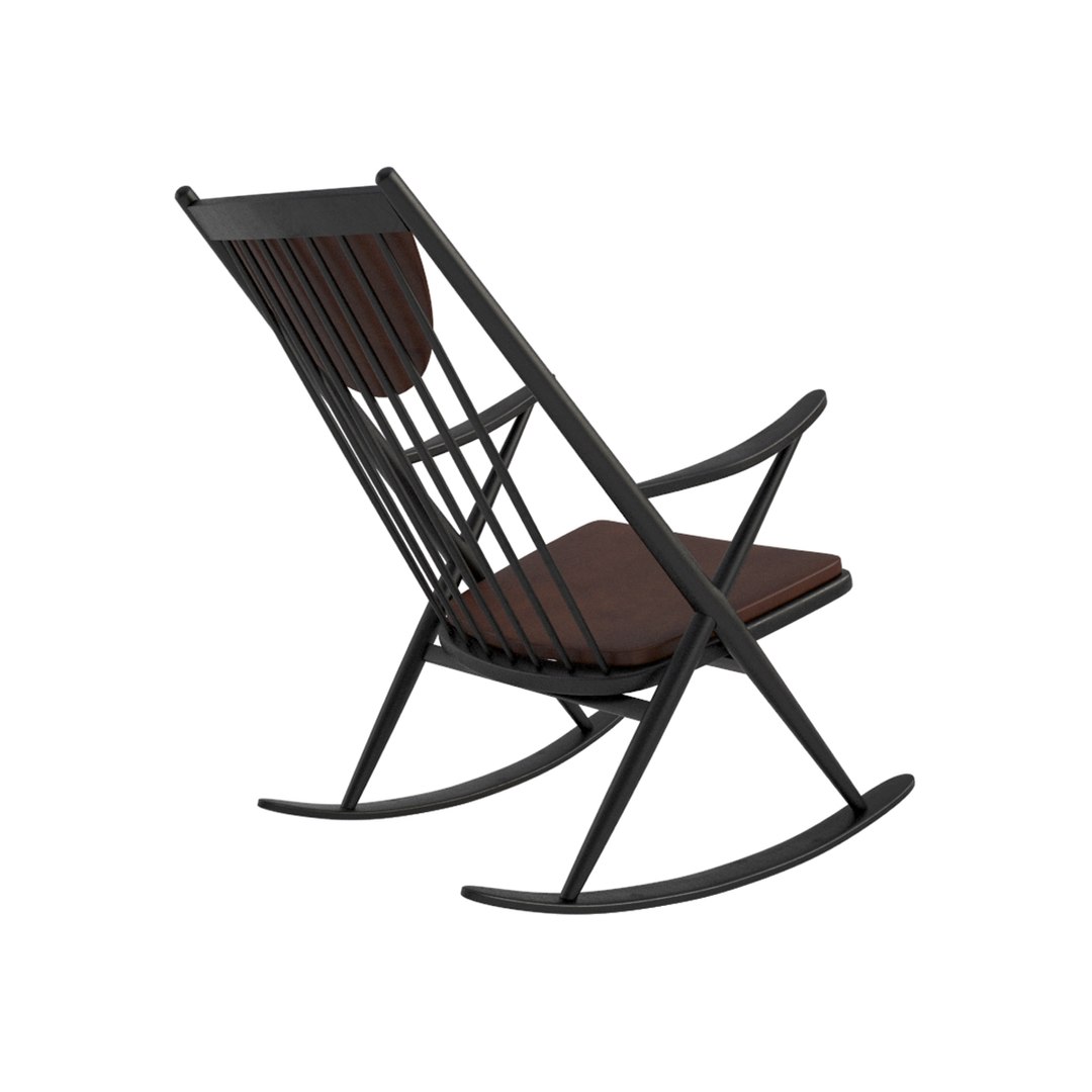 3d midcentury sculpted rocking chair