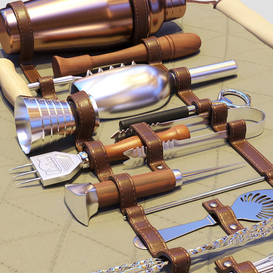 3D Bar Tools Roll-up Jigger - TurboSquid 1635894