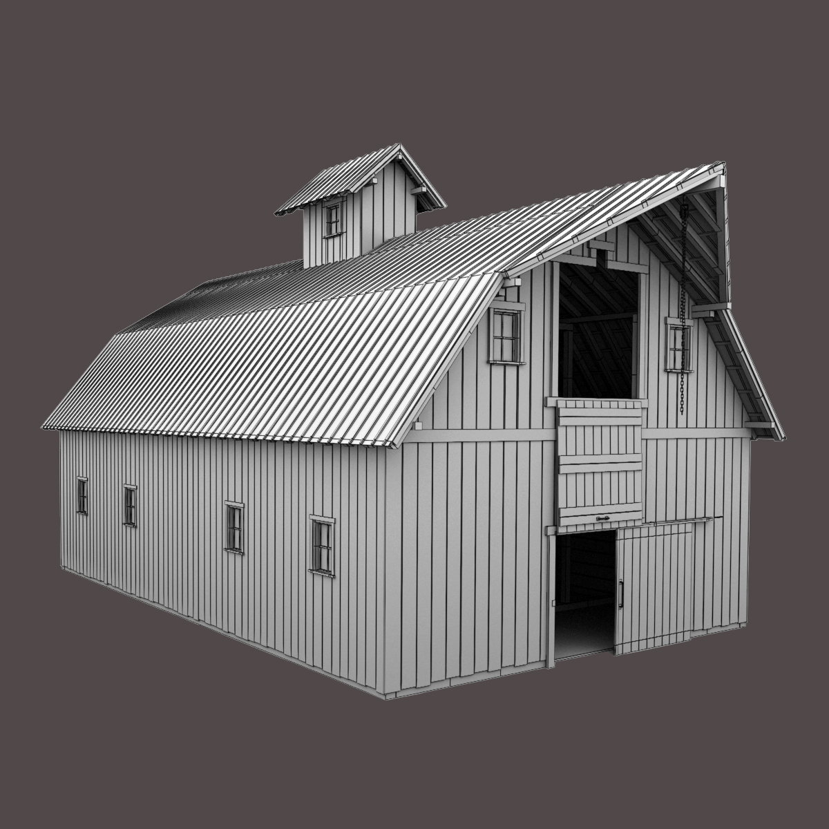 old farm red barn 3d 3ds