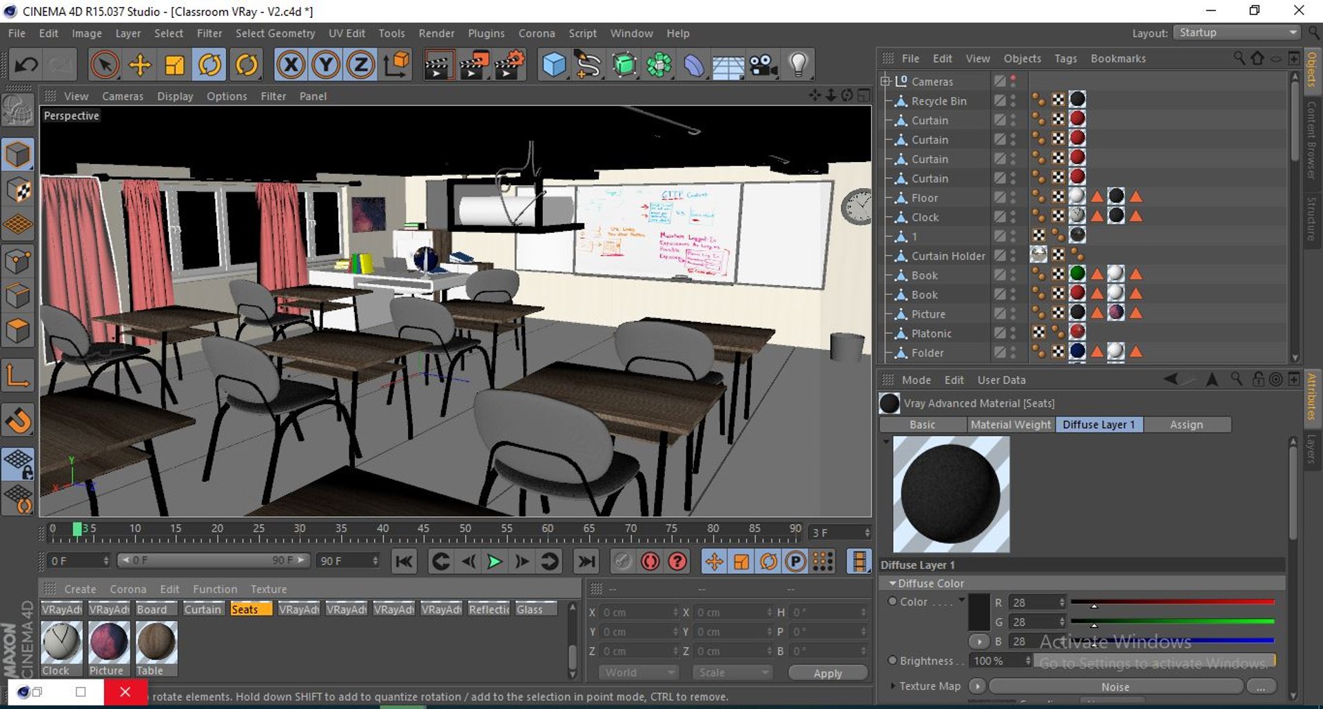 Classroom Scene Model - TurboSquid 1421531