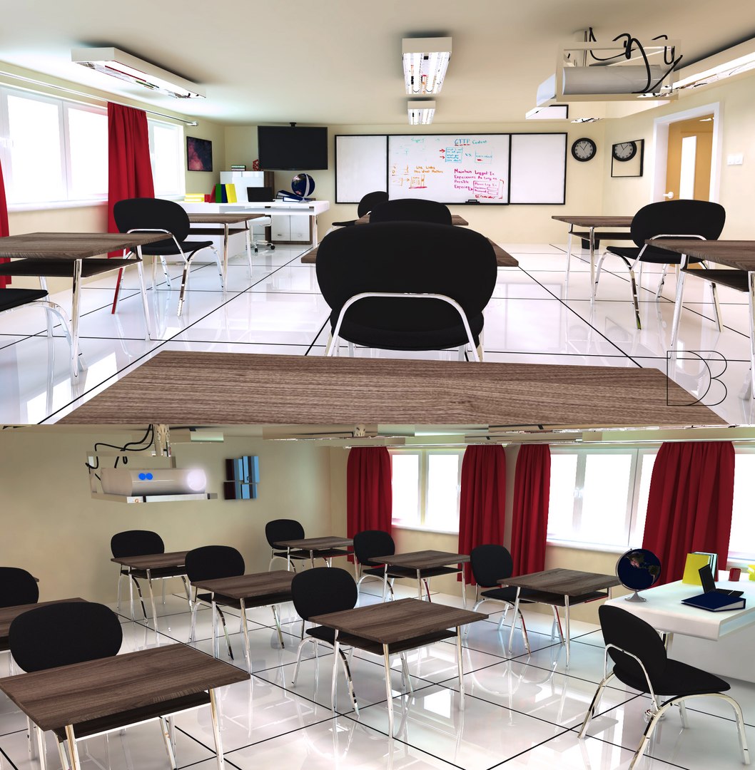 Classroom Scene Model - TurboSquid 1421531