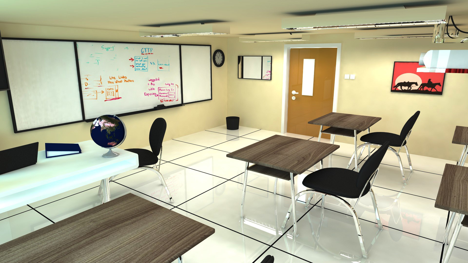 Classroom Scene Model - TurboSquid 1421531