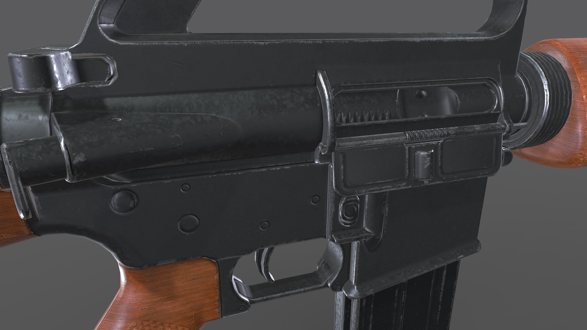 Free 3D Model Wooden M16 Assault Rifle Low-poly PBR - TurboSquid 2091297
