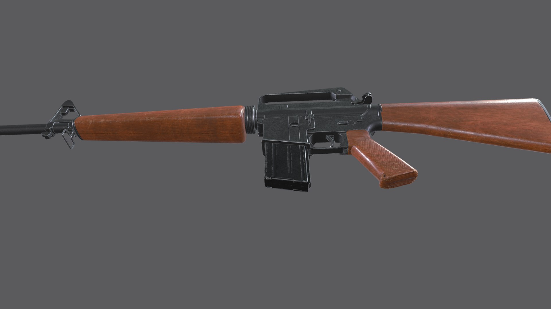 Free 3D Model Wooden M16 Assault Rifle Low-poly PBR - TurboSquid 2091297