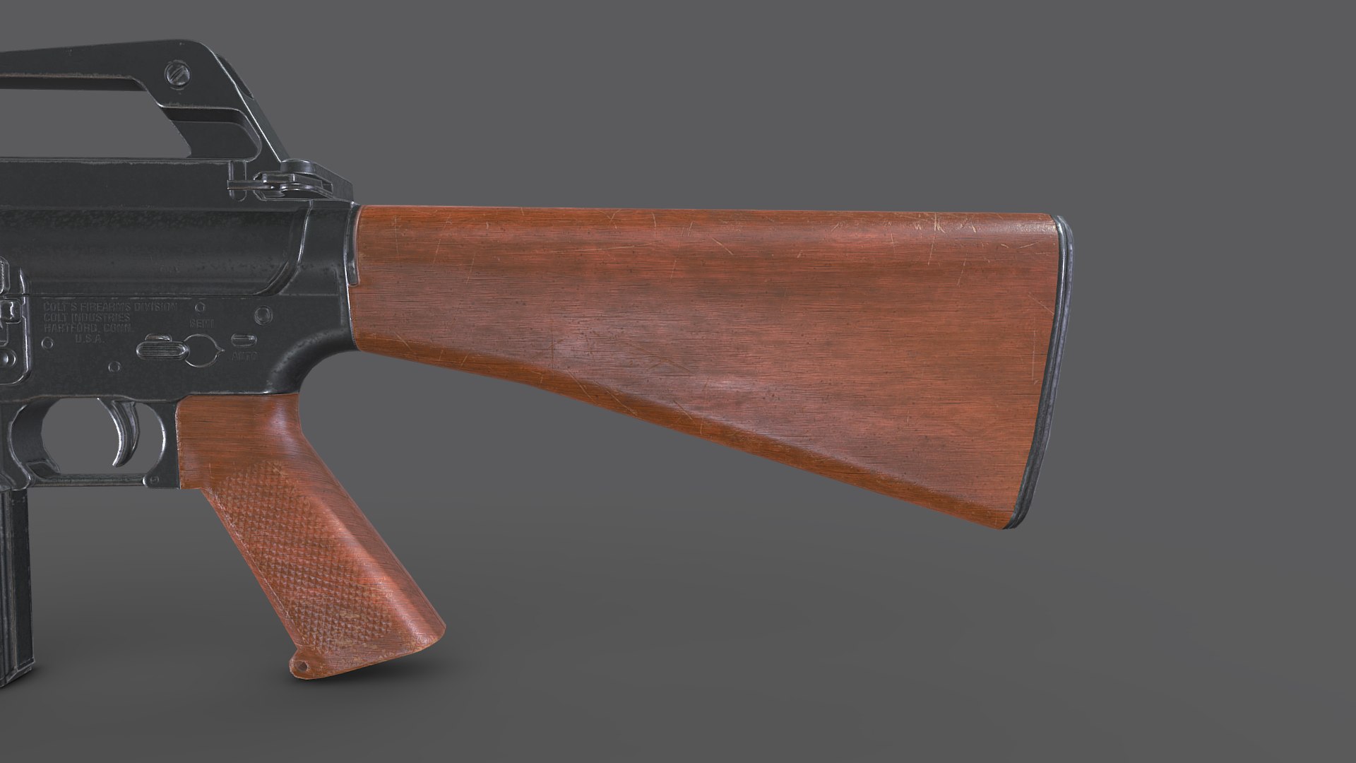 Free 3D Model Wooden M16 Assault Rifle Low-poly PBR - TurboSquid 2091297