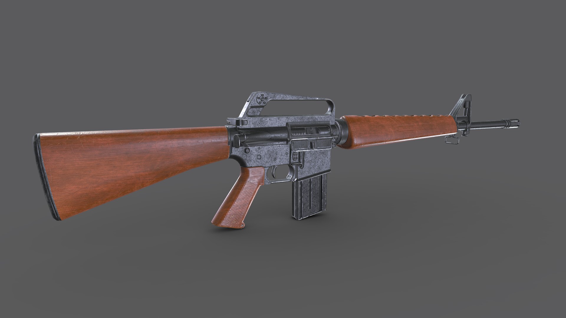 Free 3D Model Wooden M16 Assault Rifle Low-poly PBR - TurboSquid 2091297