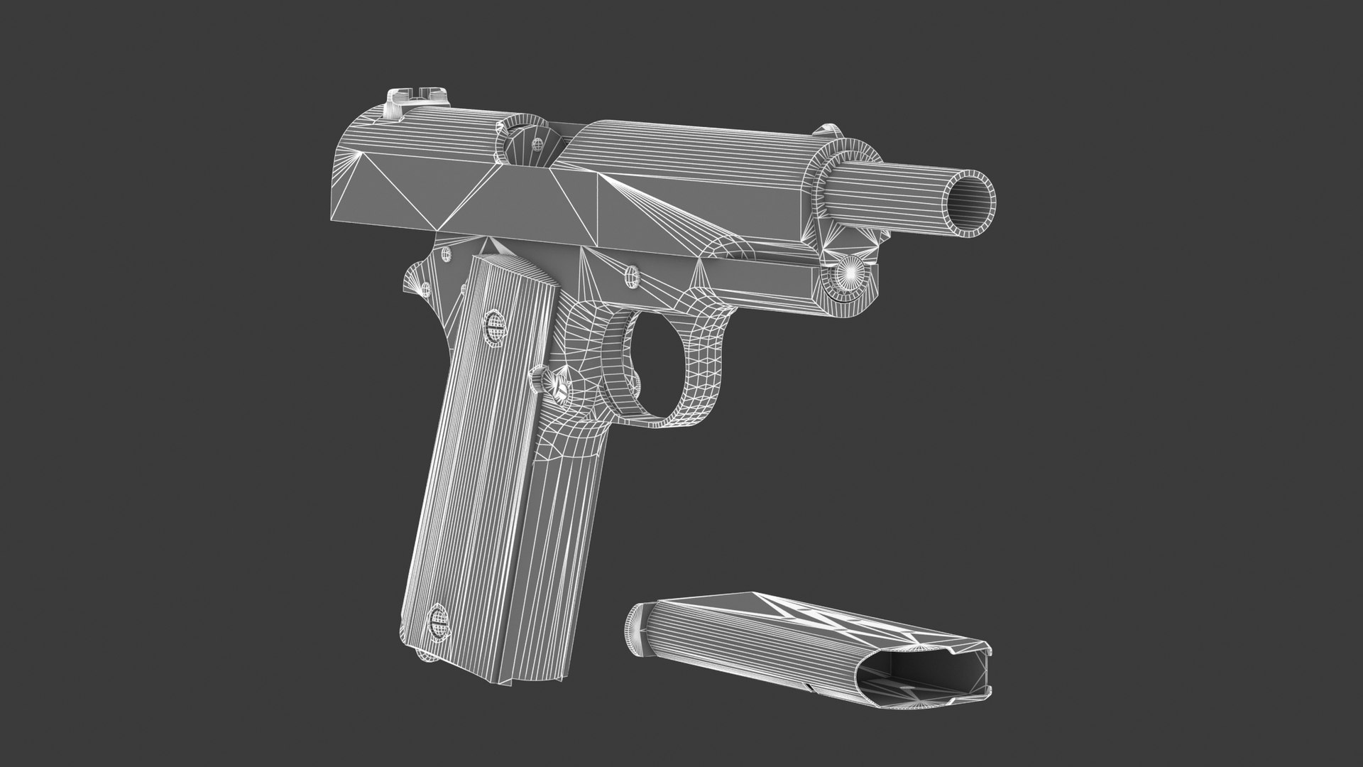 3D M1911 Pistol Low Poly - TurboSquid 1880080