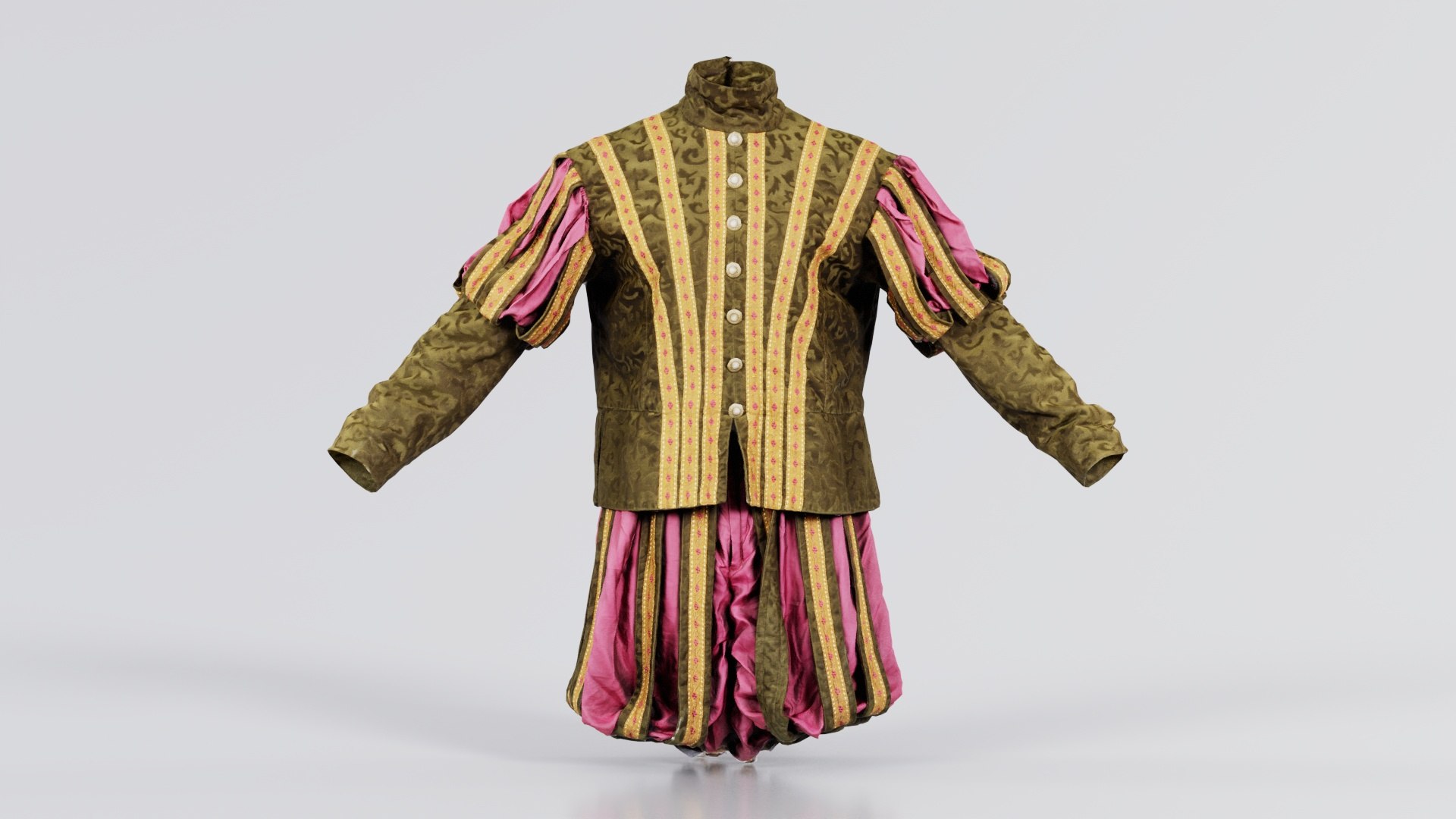 3D Triangle Decorated Historic Costume Remastered - TurboSquid 2360048