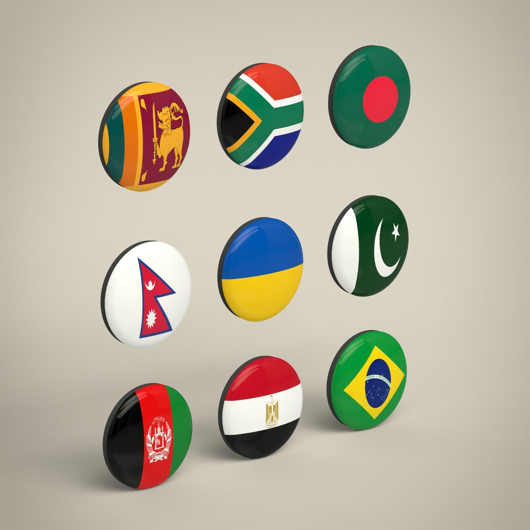 Flag Badges Collections Model - TurboSquid 1791214