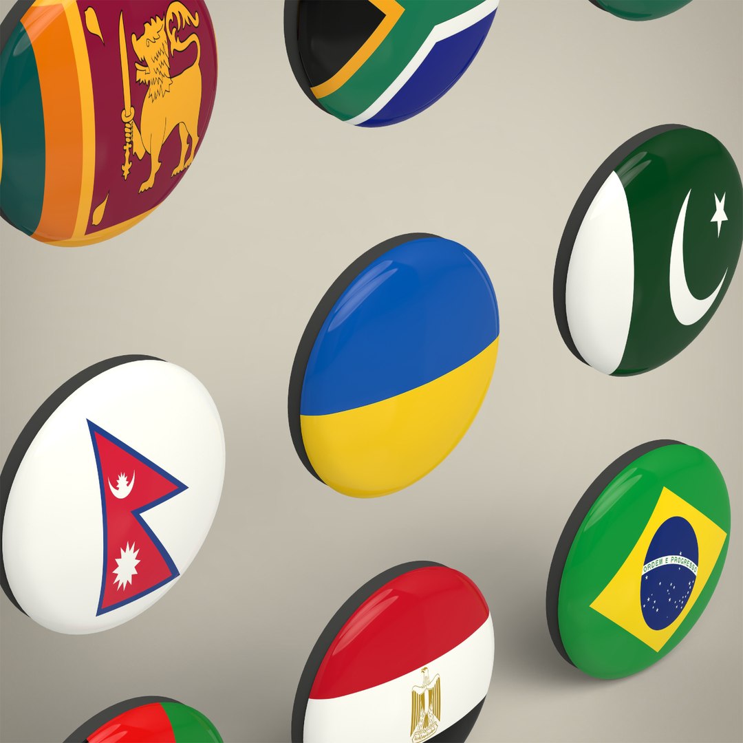 Flag Badges Collections Model - TurboSquid 1791214
