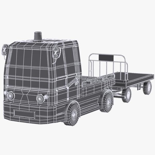 3d model cartoon baggage cart