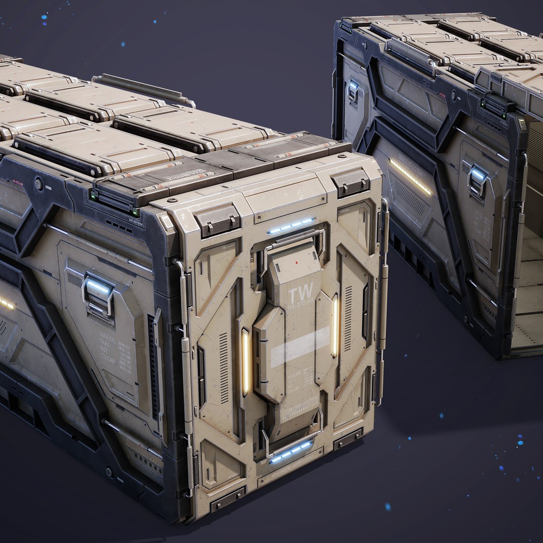 Sci-Fi Container Type F -PBR 3D Model - TurboSquid 2281360