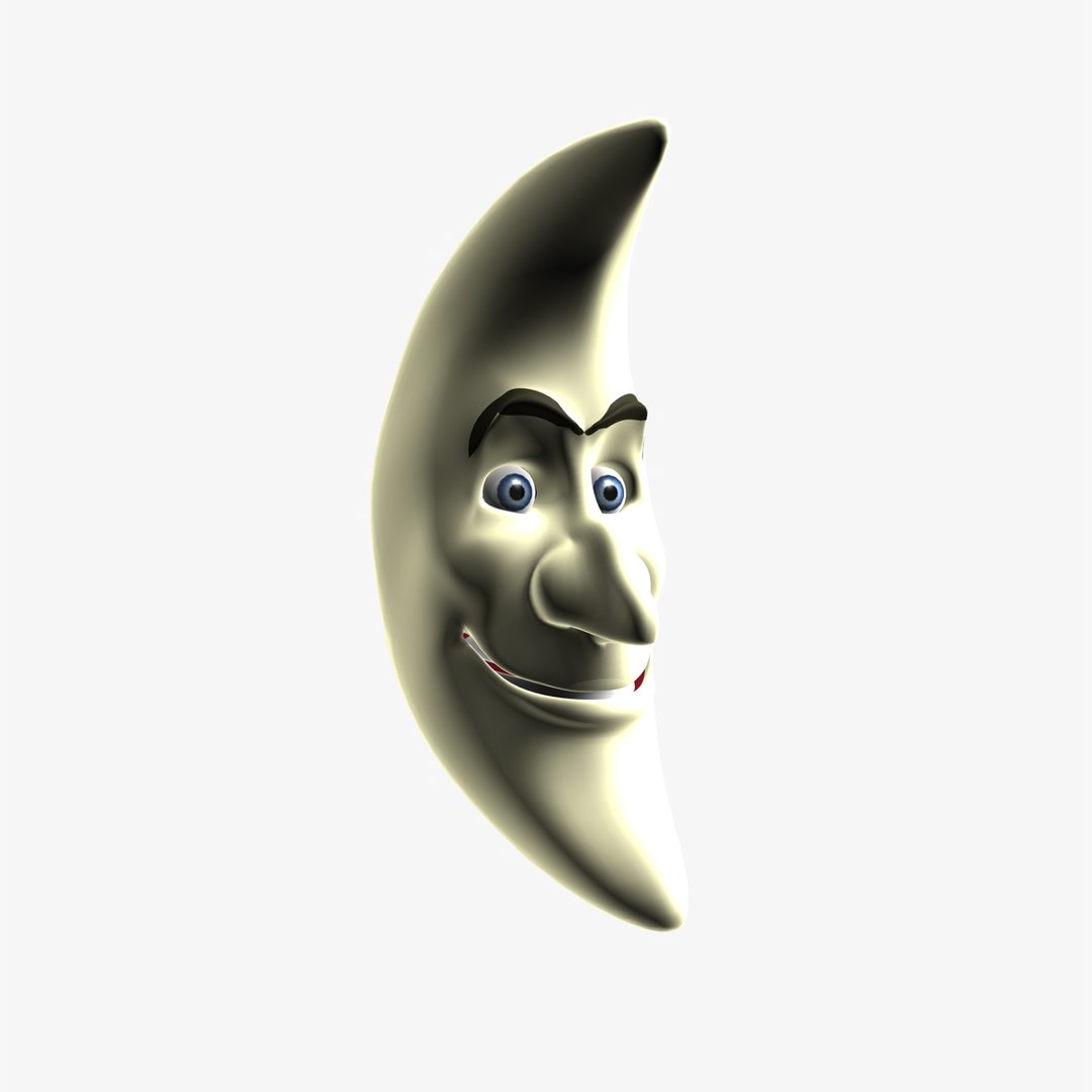cartoon moon 3d dxf