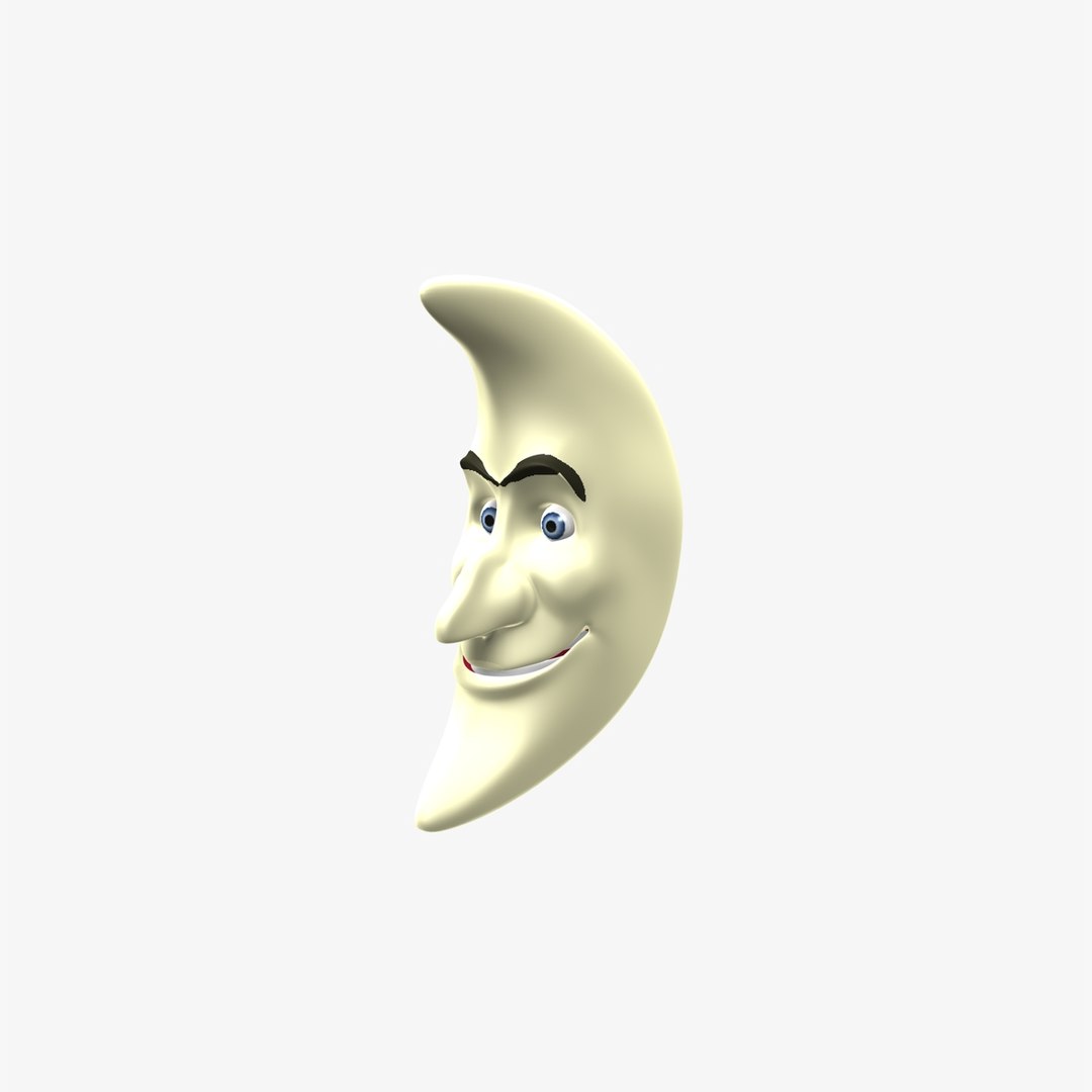 cartoon moon 3d dxf
