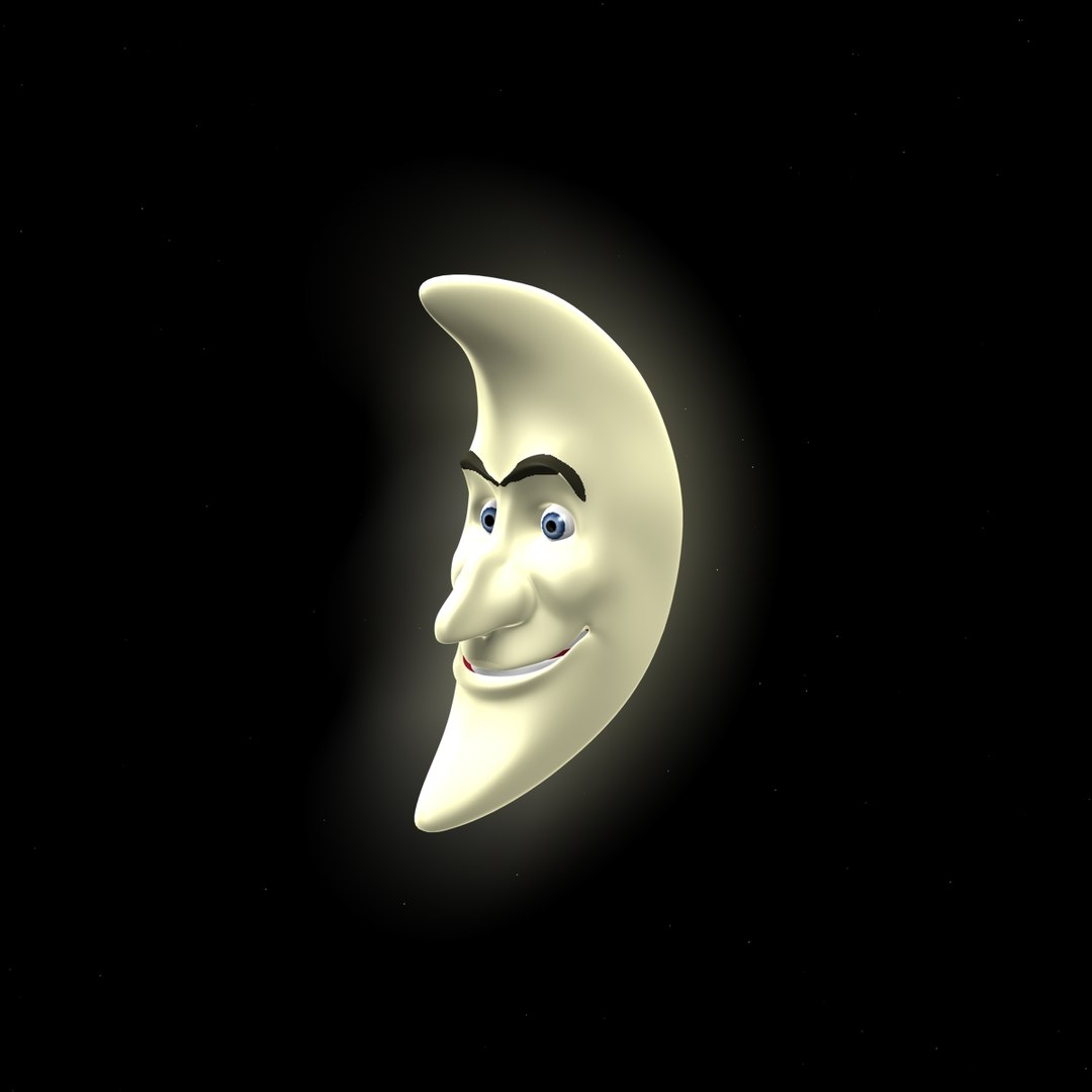 cartoon moon 3d dxf