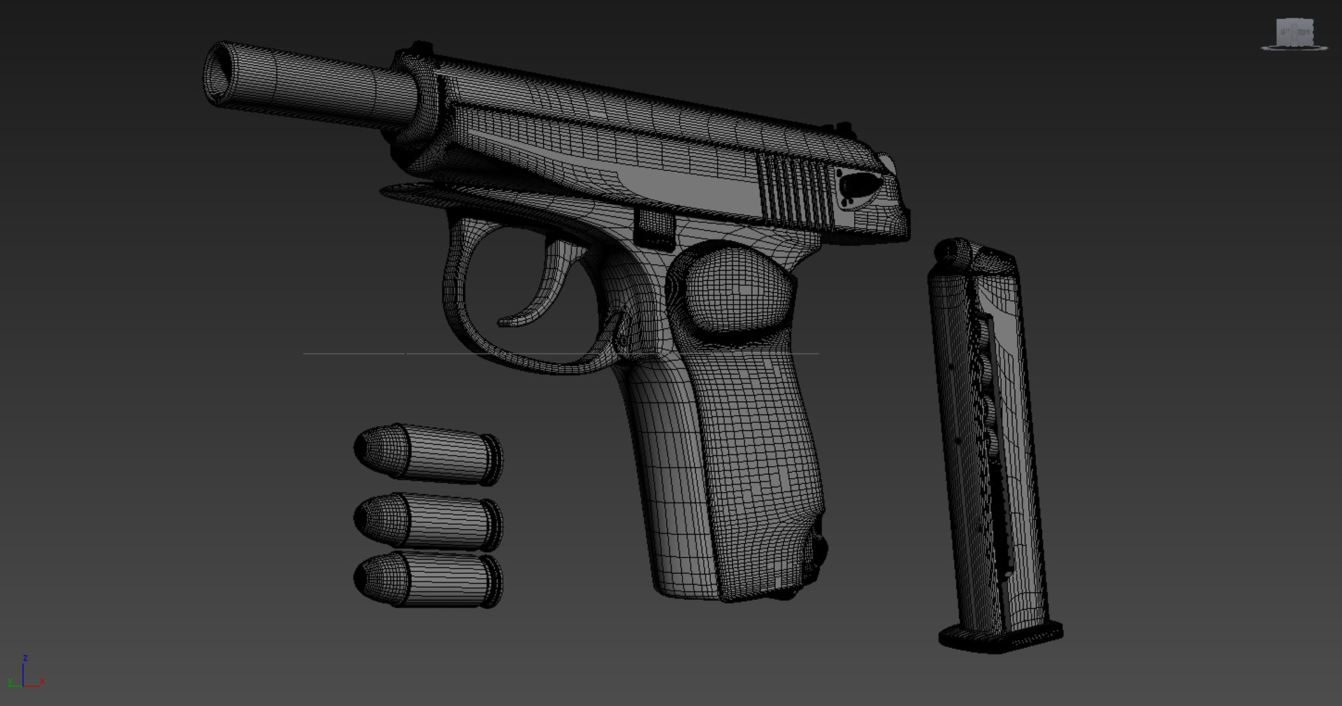 Makarov Pistol 3d Model
