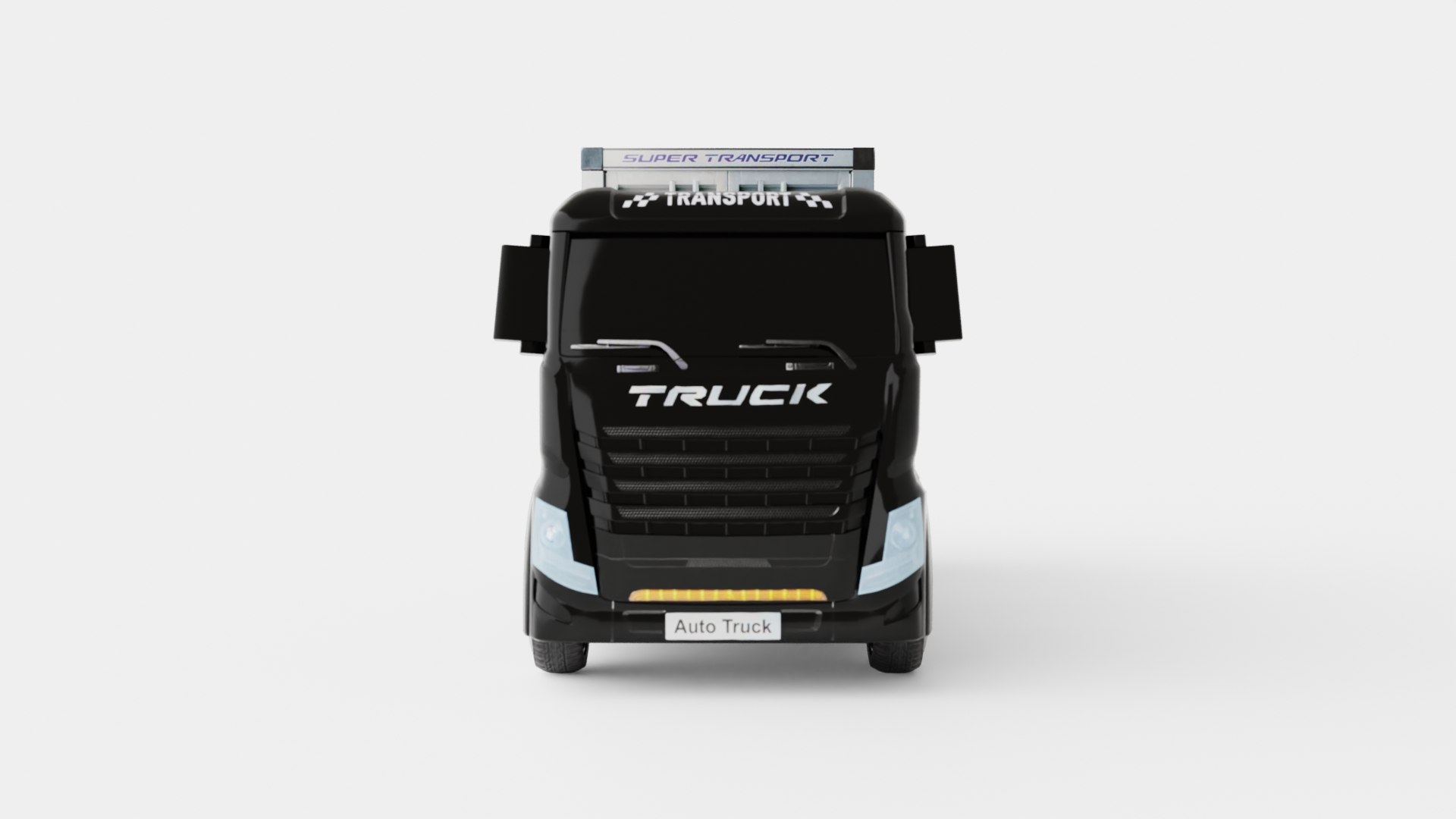 HGV Container Truck And Trailer Black Electric Ride On Lorry 3D Model ...