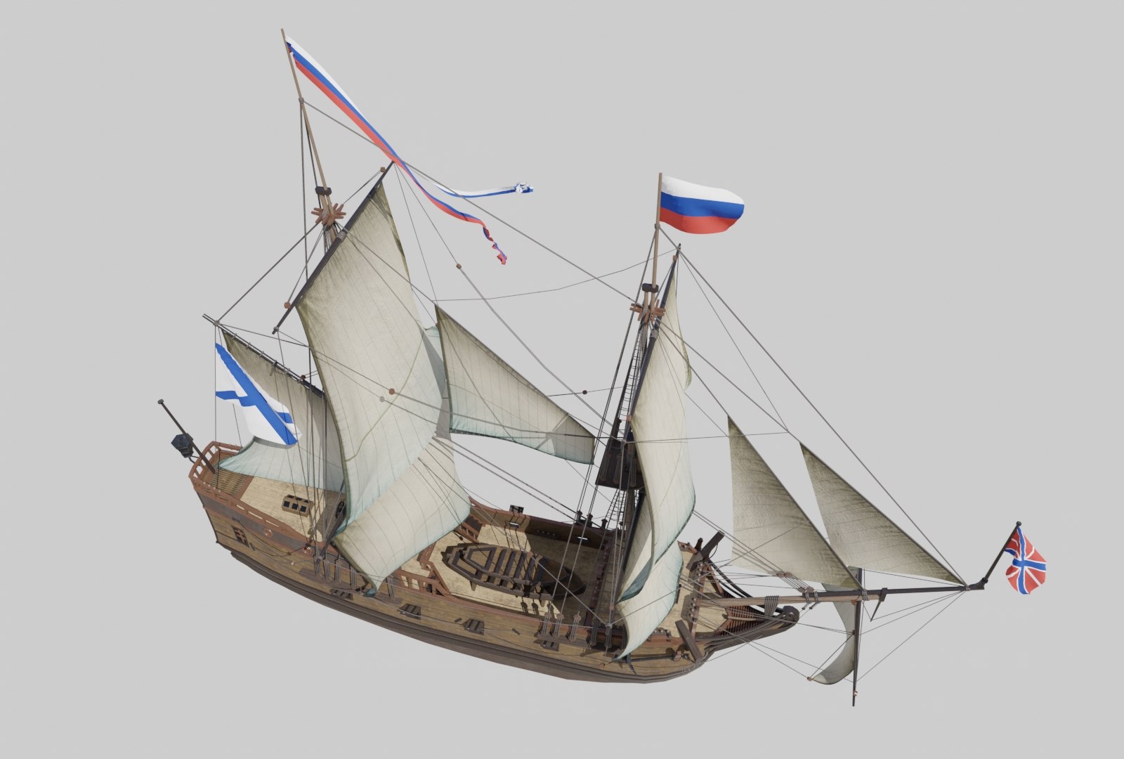 3D Model Vitus Bering Ship St Peter - TurboSquid 1620954