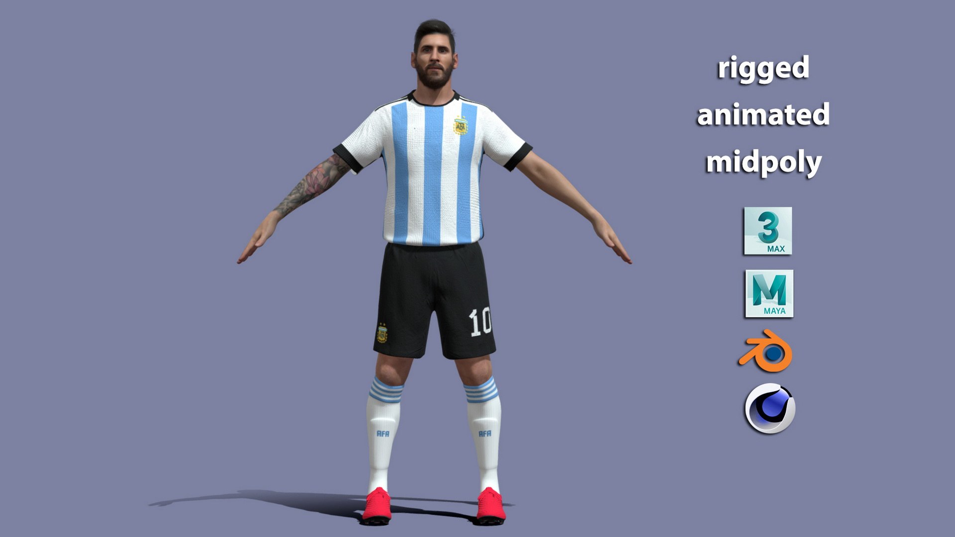 3D 3 Famous Football Players Model - TurboSquid 1993878
