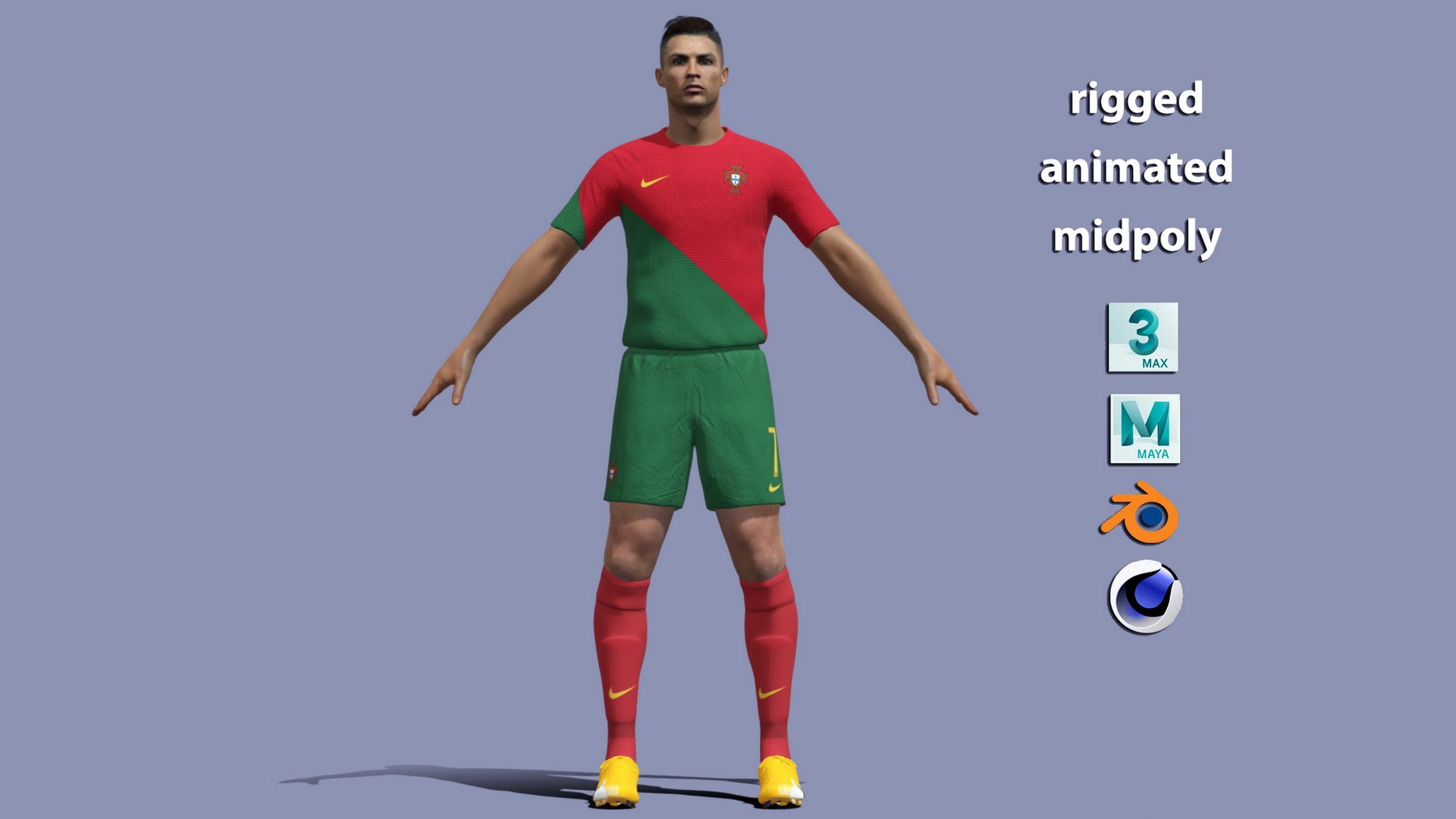 3D 3 Famous Football Players Model - TurboSquid 1993878