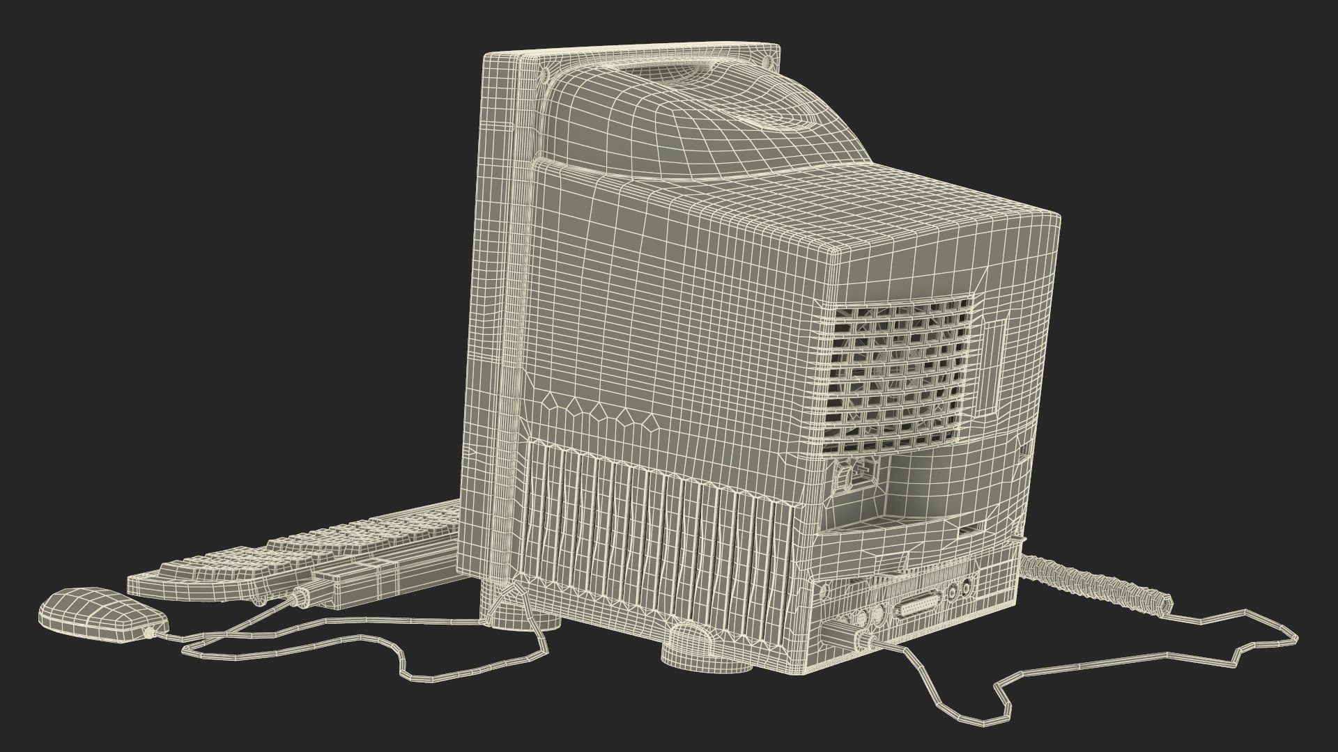 Vintage Apple Macintosh Color Classic With Keyboard And Mouse Model - TurboSquid 2203553