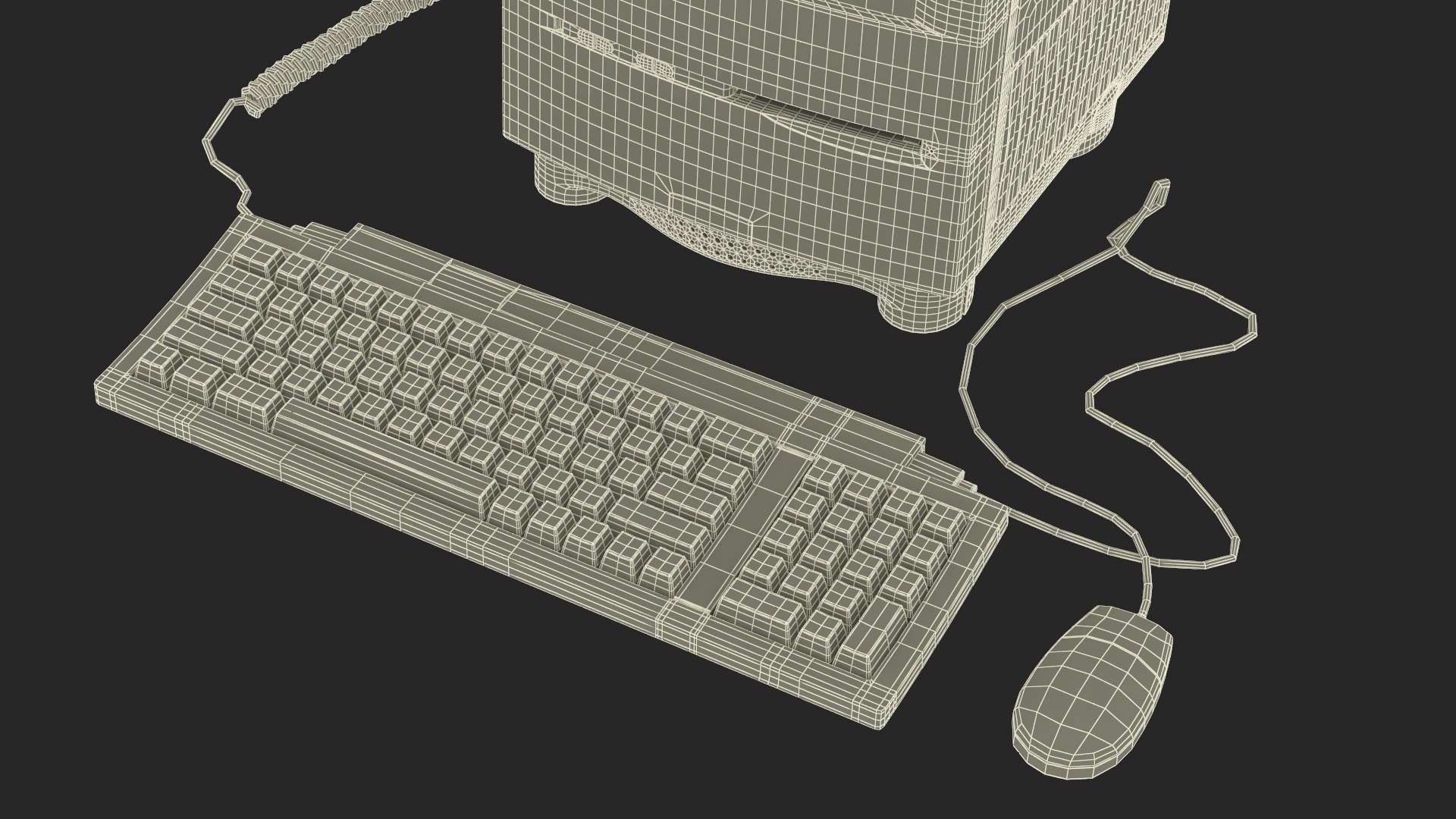 Vintage Apple Macintosh Color Classic With Keyboard And Mouse Model - TurboSquid 2203553