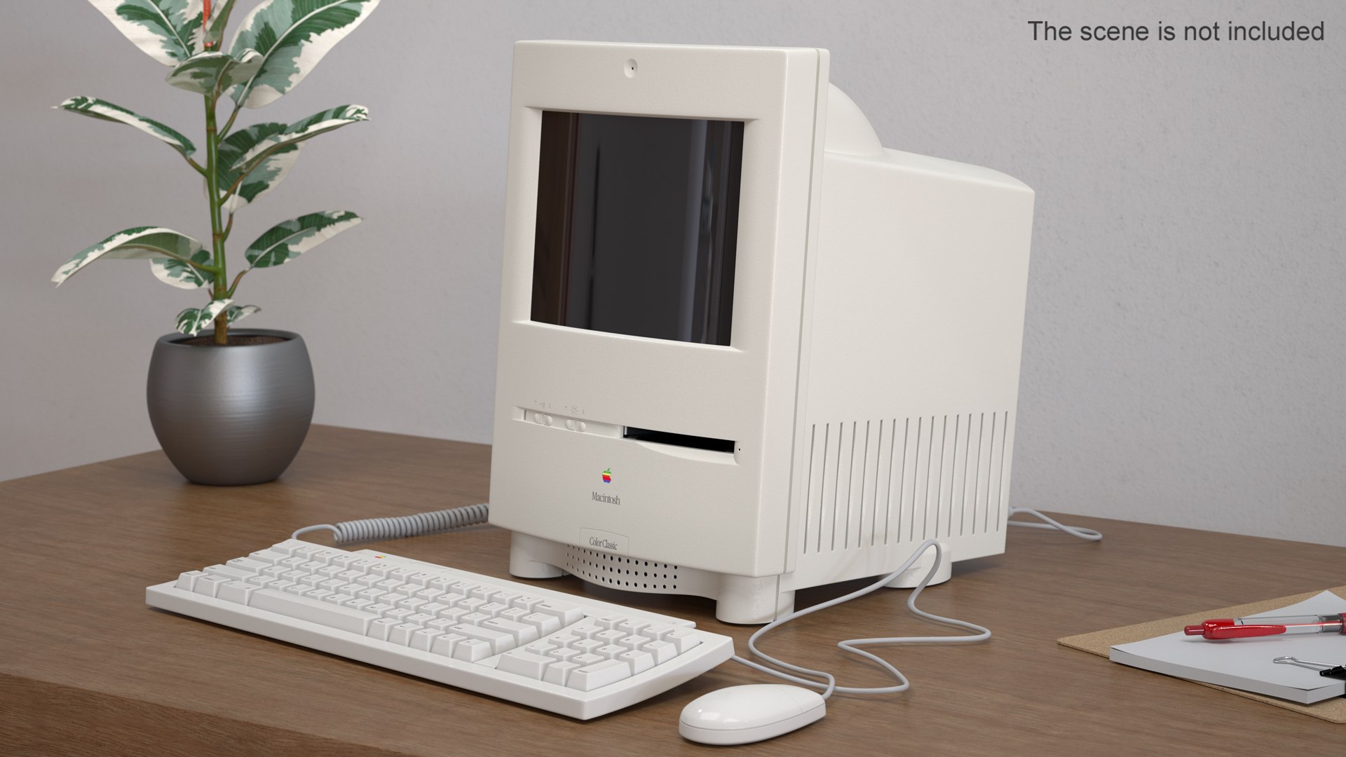 Vintage Apple Macintosh Color Classic With Keyboard And Mouse Model - TurboSquid 2203553