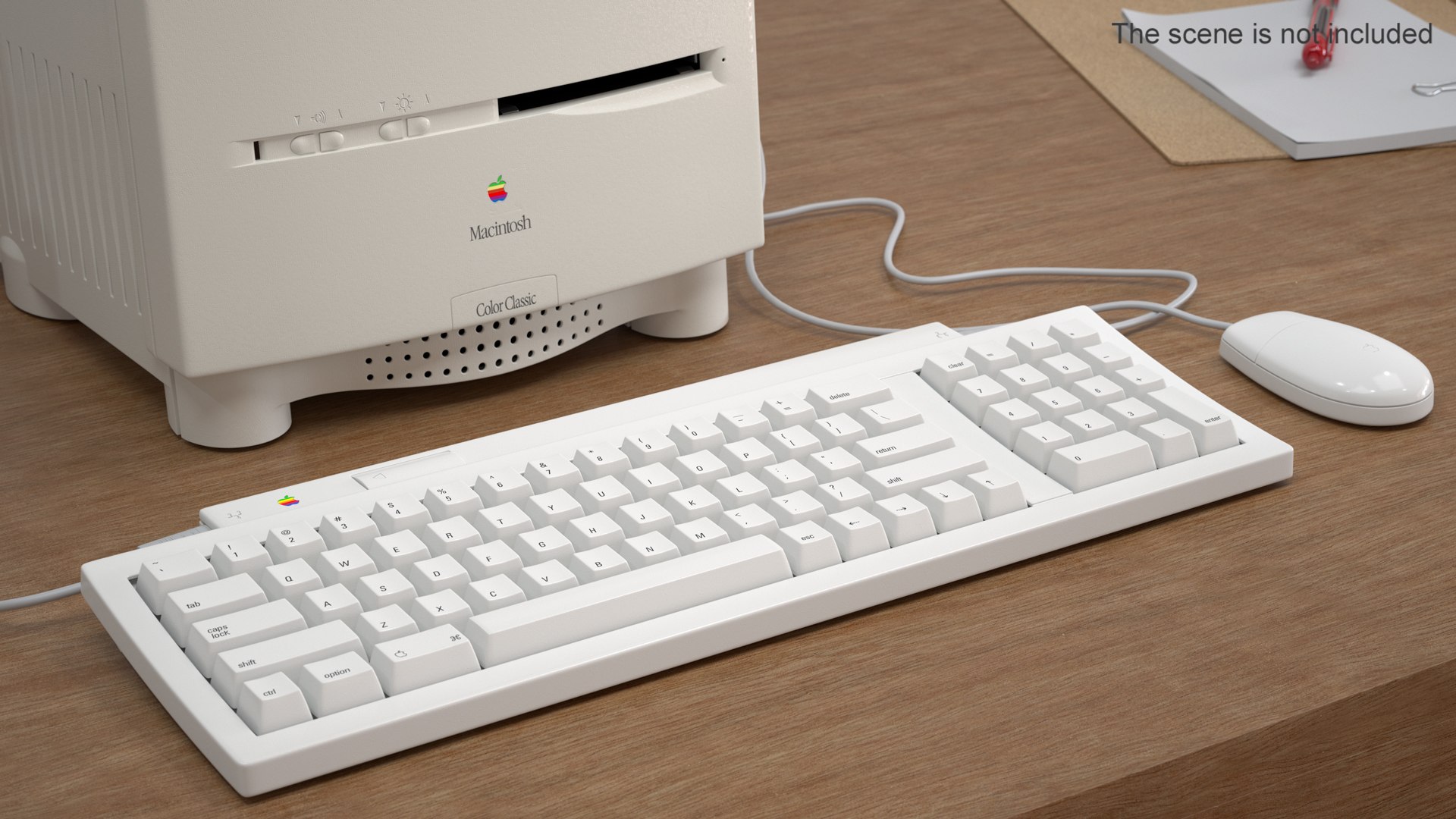 Vintage Apple Macintosh Color Classic With Keyboard And Mouse Model - TurboSquid 2203553