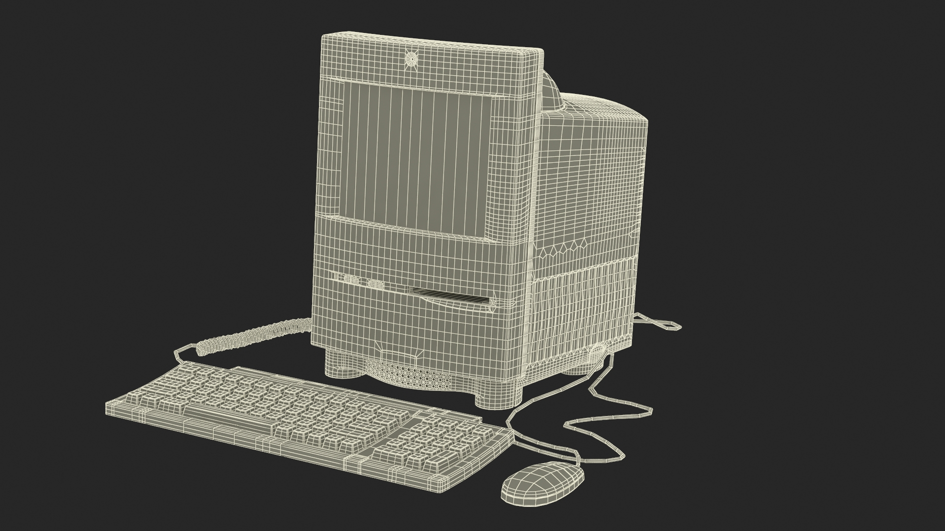 Vintage Apple Macintosh Color Classic With Keyboard And Mouse Model - TurboSquid 2203553